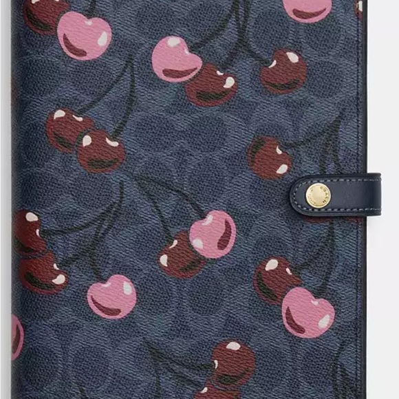 Coach | Office | Coach Notebook In Signature Canvas With Cherry Print ...
